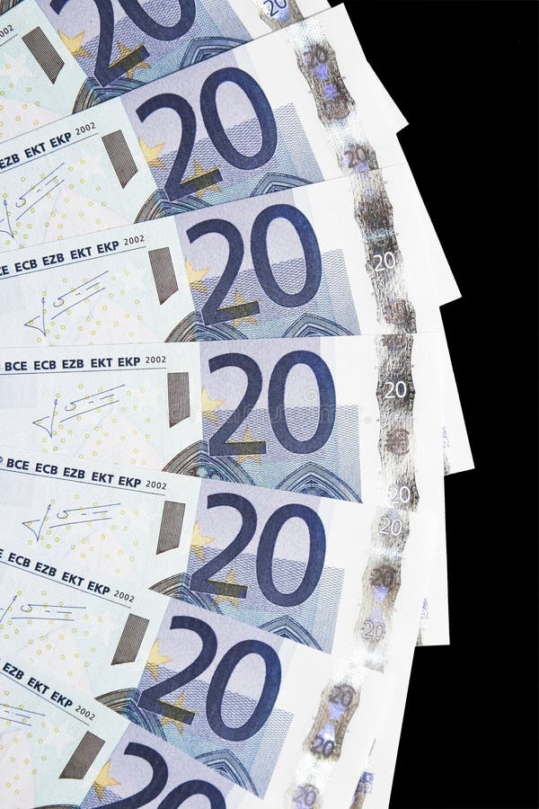 Geld - 20 Euroanmerkungs-Detail Stockfoto - Bild von preis, symbol: 5144810