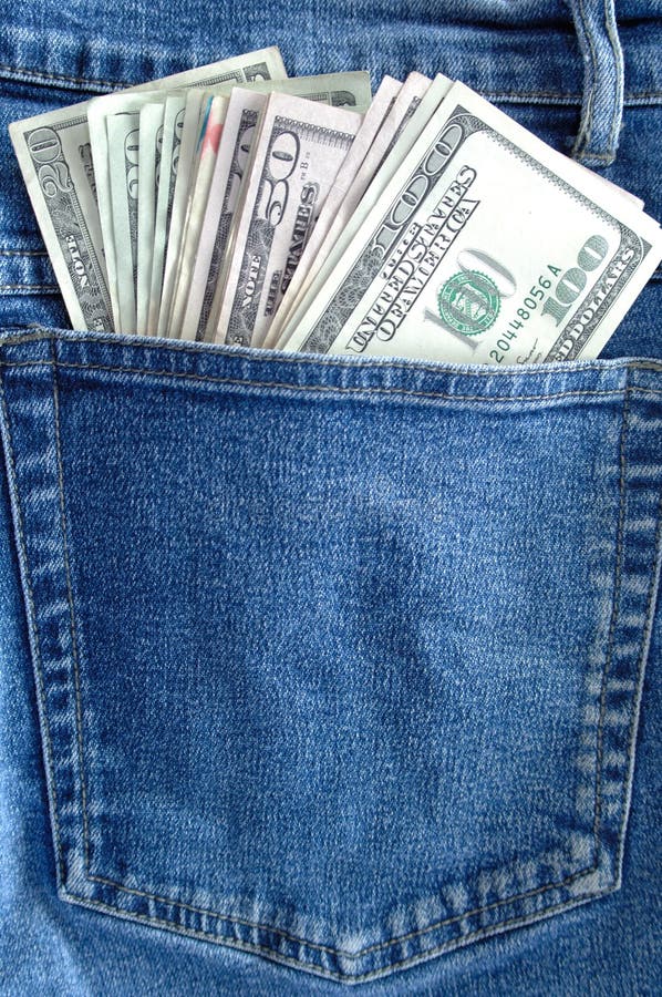 Geld in der Tasche stockfoto. Bild von tasche, geld - 1626588