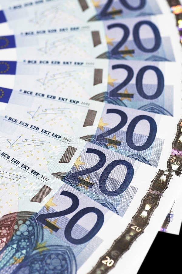 Geld - Detail Van 20 Het Euro Nota's Stock Foto - Image of stapel, euro ...