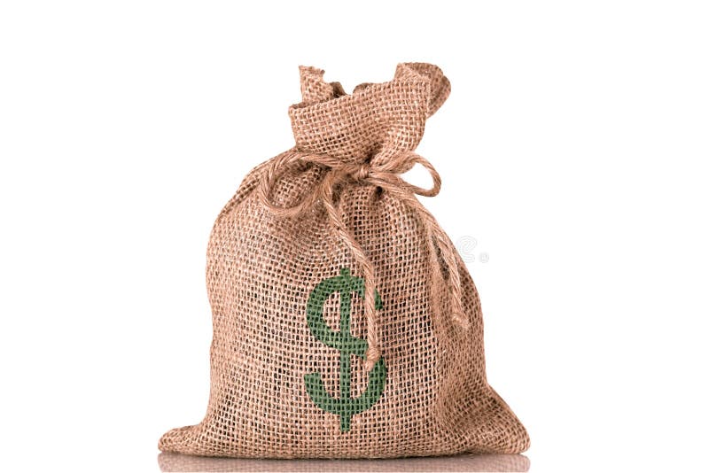 Geld-Dollar-Beutel stockfoto. Bild von ausschnitt, schnitt - 9437762