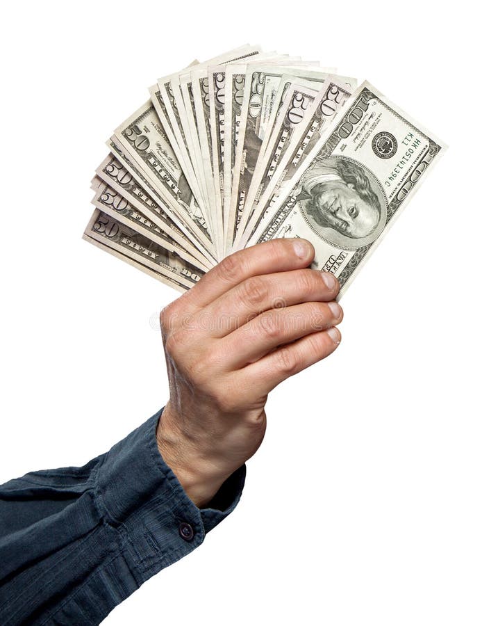 De Holdingsgeld Van De Bedrijfsmensenhand Stock Afbeelding - Image of ...