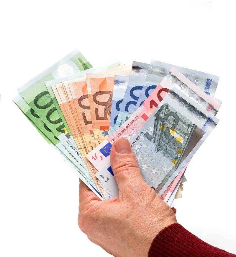 Geld in de hand stock foto. Image of financiën, rekening - 7303376