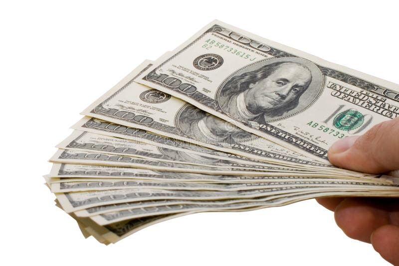 Geld in einer Hand stockbild. Bild von ansammlung, handel - 5315775