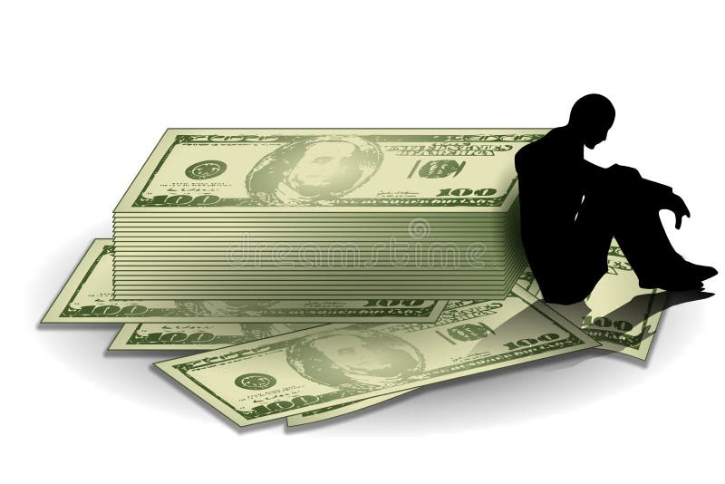 Geld En Financiële Problemen Stock Illustratie - Illustration of beeld ...