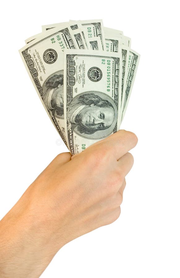 Geld met hand stock afbeelding. Image of financiën, rekening - 6450345