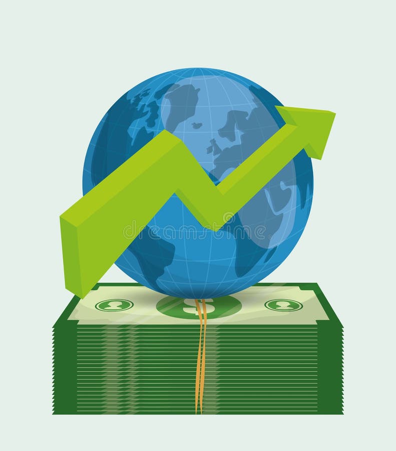Geld Und Globale Wirtschaft Vektor Abbildung - Illustration von ...