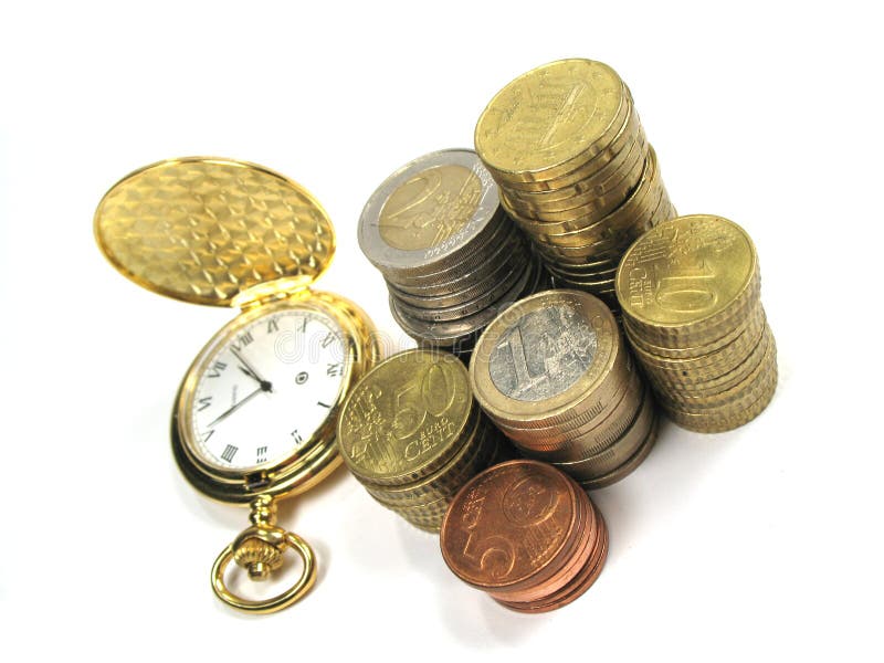 Geld und Zeit stockbild. Bild von zeit, münzen, geschäft - 5788203
