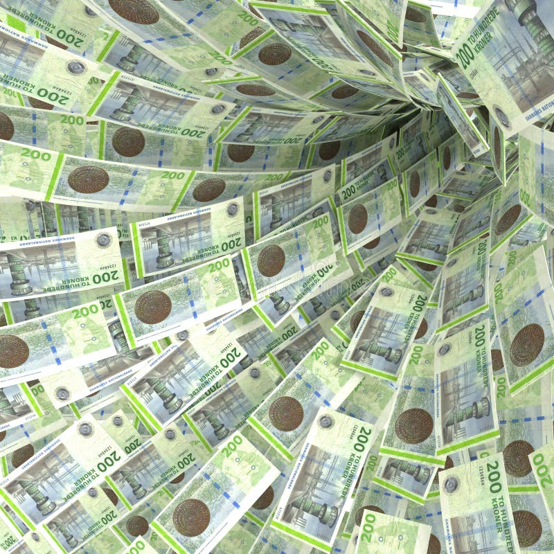 Gelddraaikolk Van 200 Deense Kronenrekeningen Stock Afbeelding - Image ...