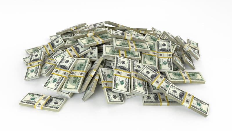 Geldhaufen Auf Weißem Hintergrund Stock Abbildung - Illustration von ...