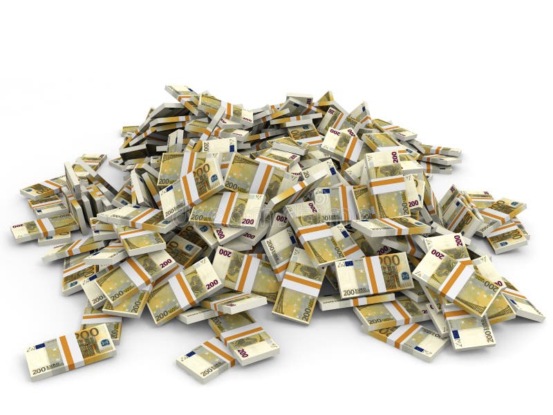 Geldhaufen Hundert Euro stock abbildung. Illustration von euro - 52393251
