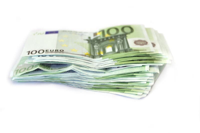 Geldstapel auf Weiß euro stockbild. Bild von bankverkehr - 70153005