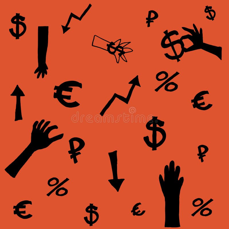 Geldsymbole vektor abbildung. Illustration von rechnung - 39864061