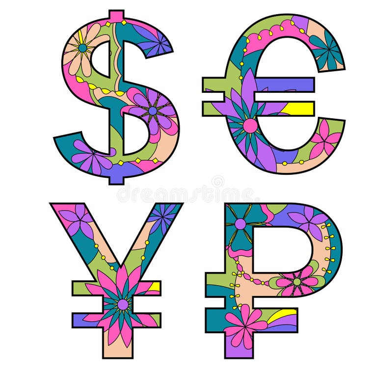 Geldsymbole vektor abbildung. Illustration von geld, zeile - 43305668