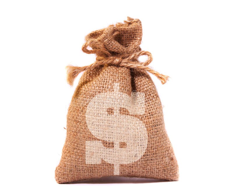 Geldtasche Mit US-Dollar Zeichen Stockfoto - Bild von beutel, dollar ...