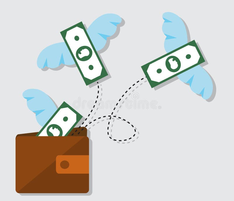 Geldverschwendung Und Verteilung Der Schuld Vektor Abbildung ...