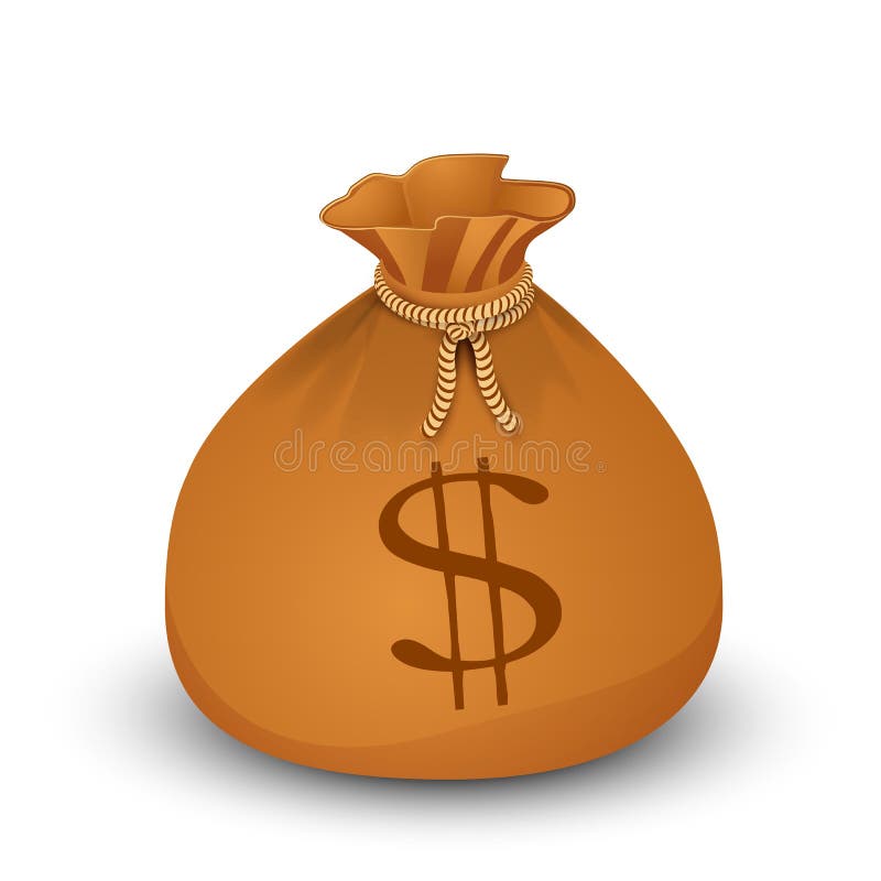 Geldzak met dollars vector illustratie. Illustration of pictogram ...
