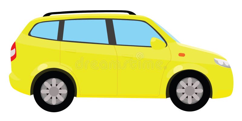 Gele auto vector illustratie. Illustration of beeldverhaal - 125419072