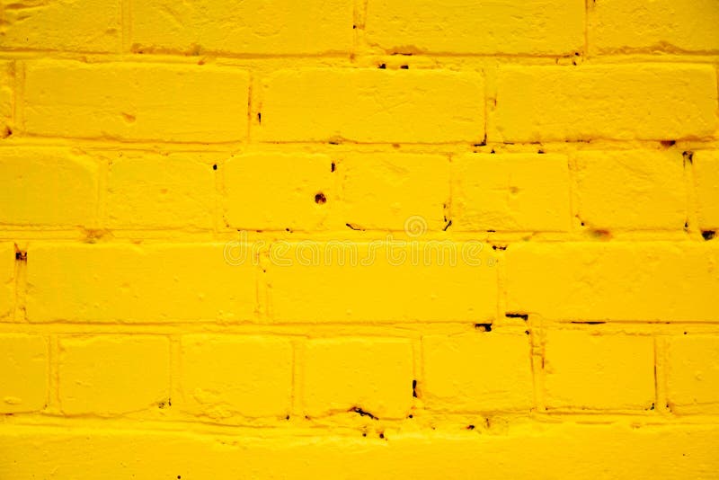 Gele Geschilderde Bakstenen Muur Als Achtergrond Of Achtergrond Stock ...