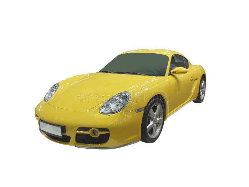 Snelle gele auto stock afbeelding. Image of aandrijving - 13886401