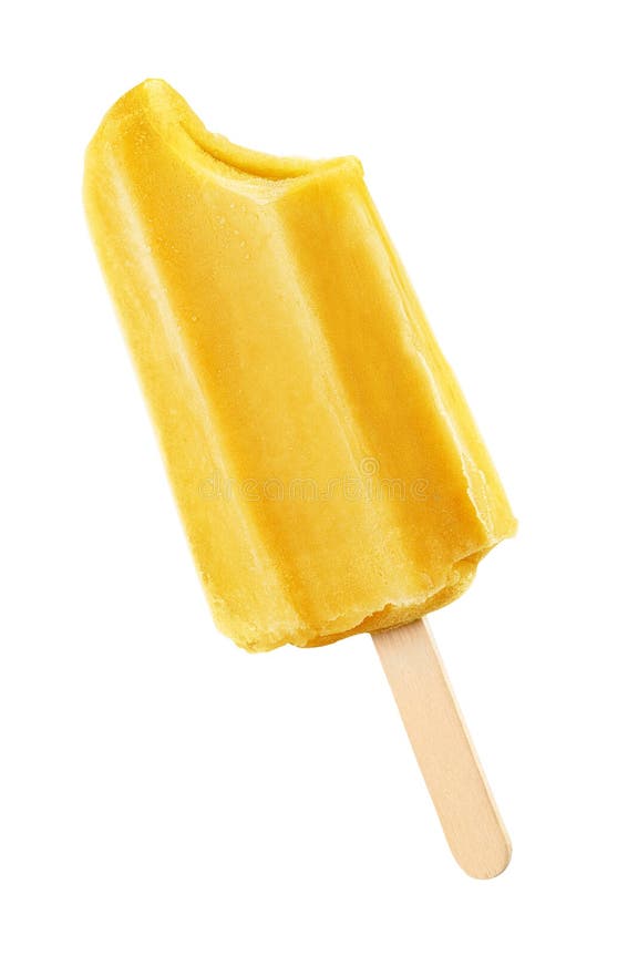 Gele geïsoleerd ijs pop stock foto. Image of lollie - 121297052