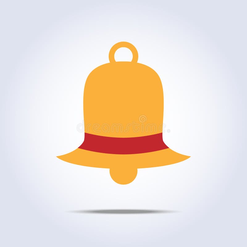 Gele klok met rood lint vector illustratie. Illustration of kerstmis ...