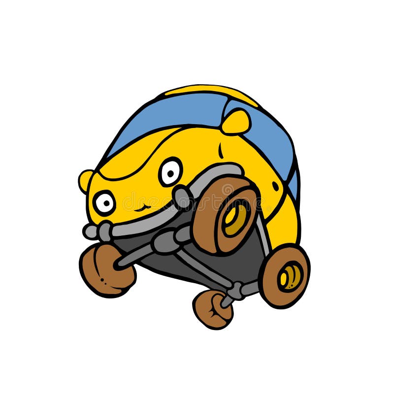 Gele LEVENDE Auto stock illustratie. Illustratie bestaande uit manier ...