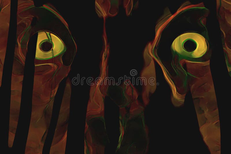 Gele ogen stock illustratie. Illustration of donker, intimideer - 771522