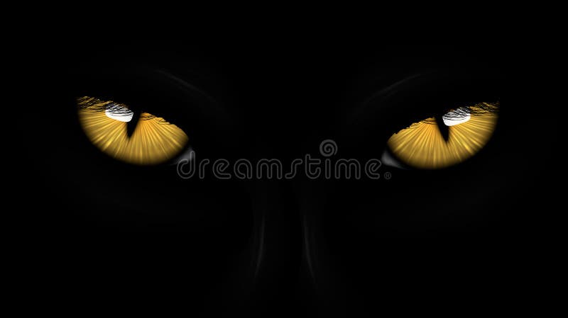 Gele ogen zwarte panter vector illustratie. Illustration of ideeën ...