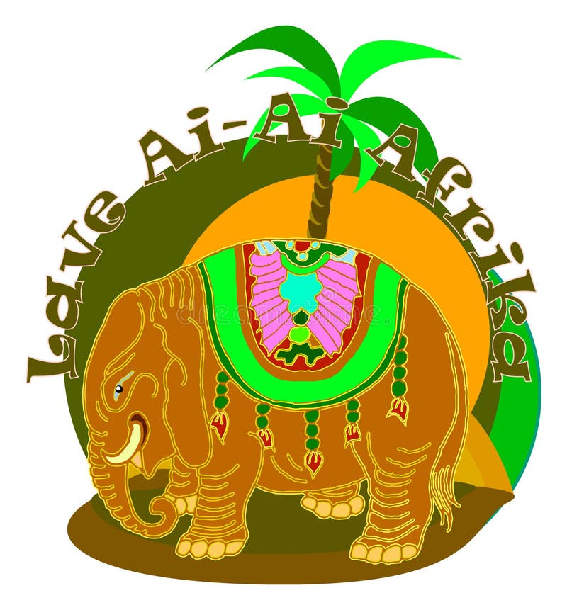 De Gele Olifant Draagt Dranken En Vruchten Vector Illustratie ...