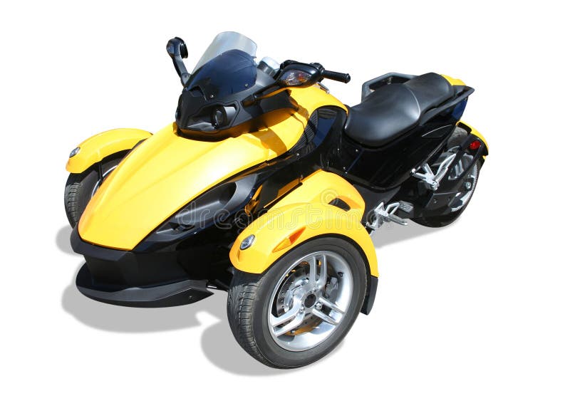 Motorfiets met drie wielen stock afbeelding. Image of drie - 6032997