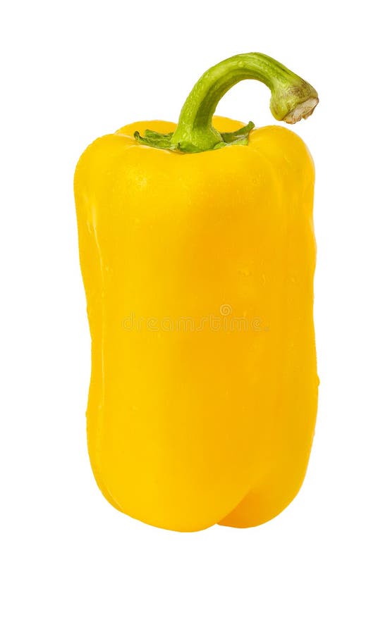 Gele Peper Geïsoleerd Op Witte Achtergrond. Groente Stock Afbeelding ...