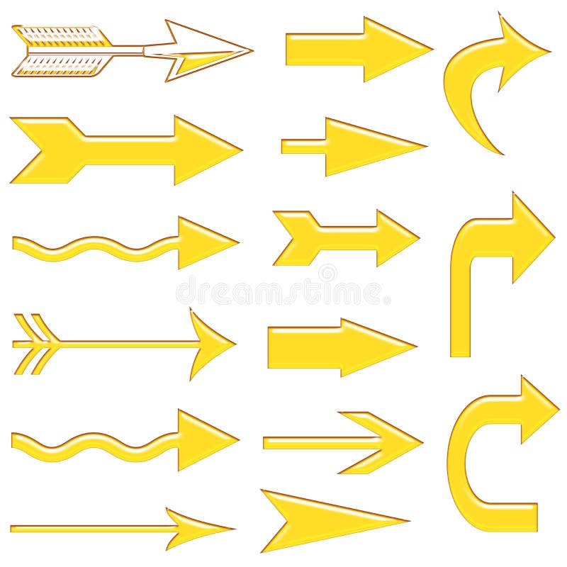 Gele pijl stock illustratie. Illustratie bestaande uit modern - 7127935