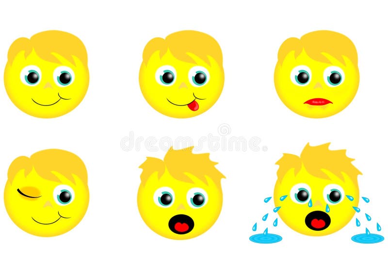 Gele Reeks Smileys Positief, Neutraal En Negatief Smileys Emoticons ...