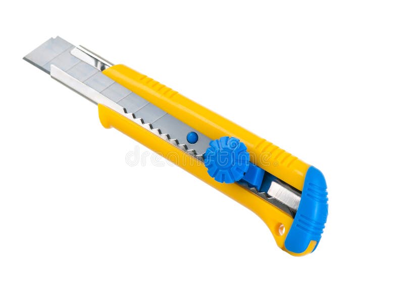 Gele snijder stock foto. Image of staal, snijder, instrument - 23918378