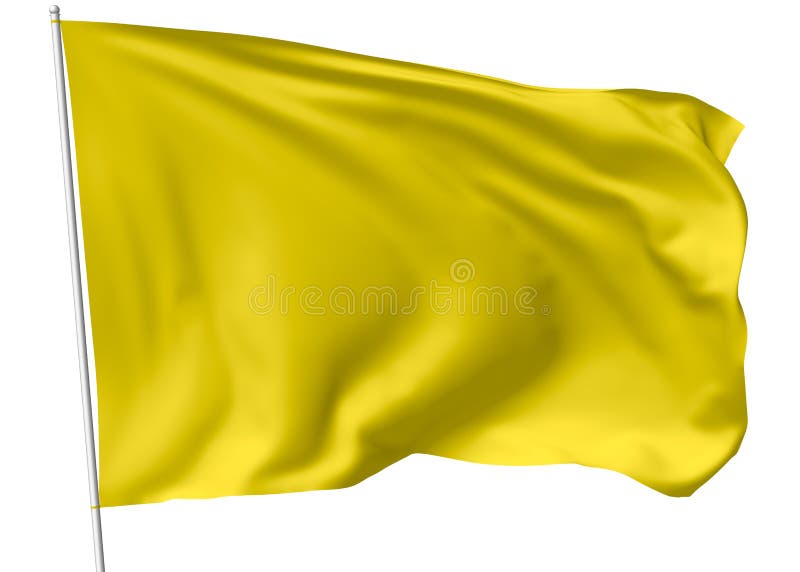 Gele vlag op vlaggestok stock illustratie. Illustration of kleur - 58551991