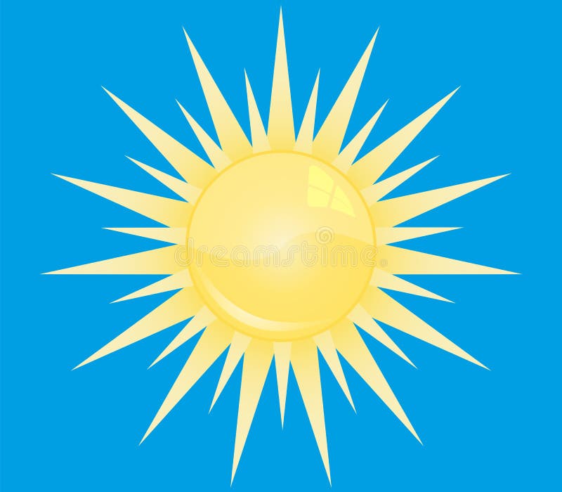 Gele zon vector illustratie. Illustration of meteorologie - 25985628