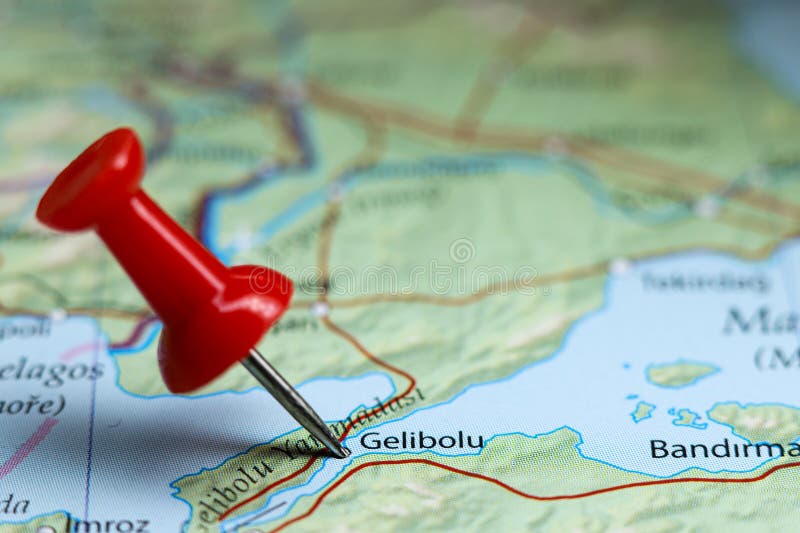 Gelibolu, Turkey Pin on Map Stock Photo - Image of macro, geography ...
