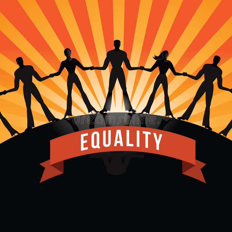 Gelijkheid voor iedereen vector illustratie. Illustration of kaart ...