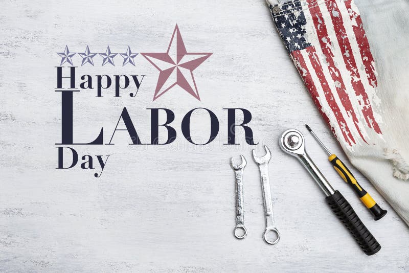 Gelukkig De Kaartconcept Van De Arbeidsdag Stock Foto - Image of zakken ...