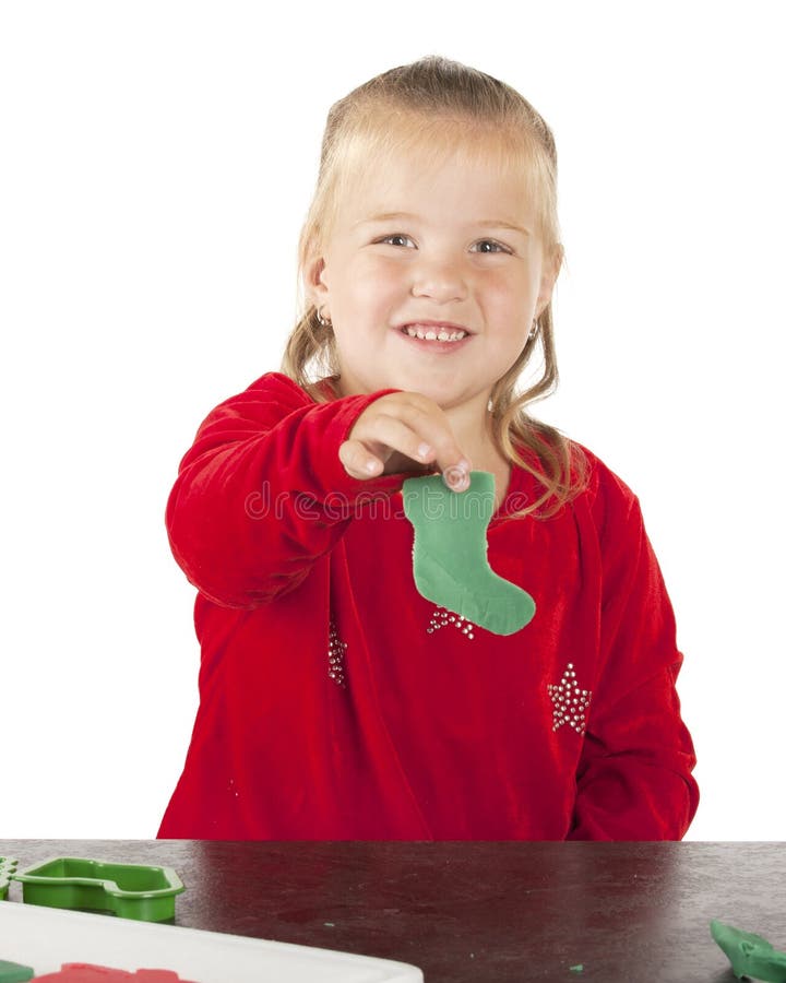 Gelukkig Met De Kous Van Het Deeg Kiddie Stock Afbeelding - Image of ...