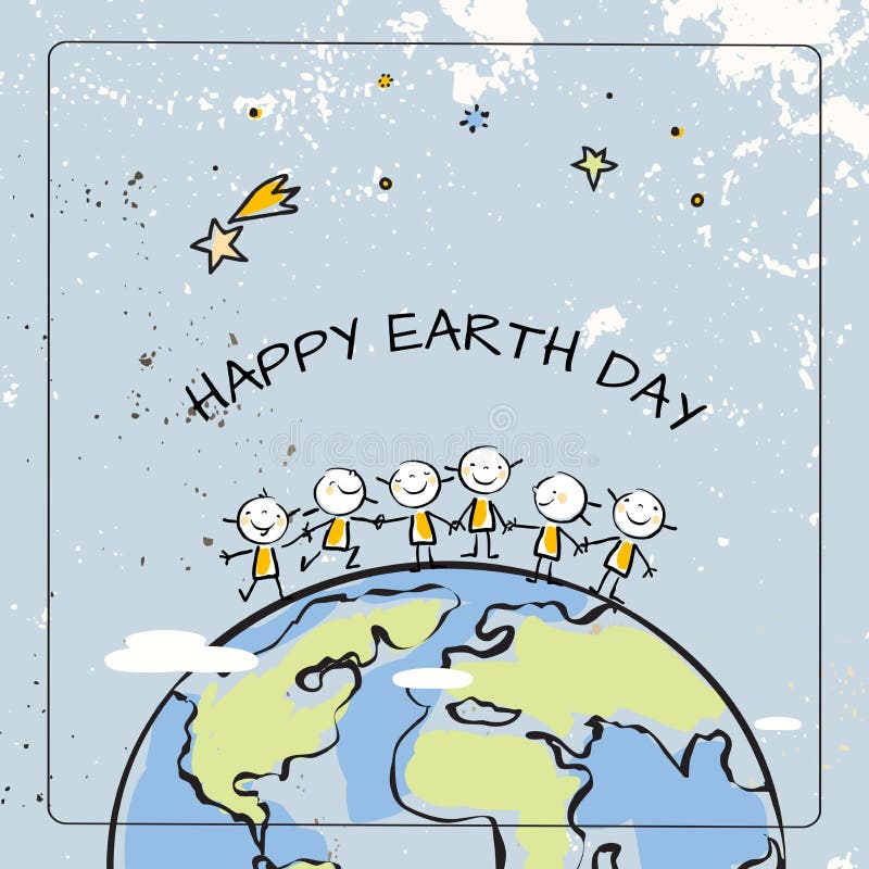 De aardedag van kinderen vector illustratie. Illustration of aziatisch ...