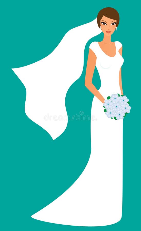 Gelukkige bruid vector illustratie. Illustration of bruid - 19526938