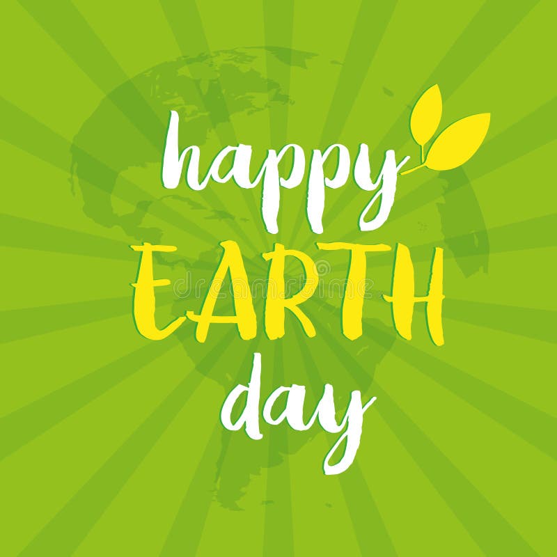 Gelukkige De Groetkaart Van De Aardedag Vector Vector Illustratie ...