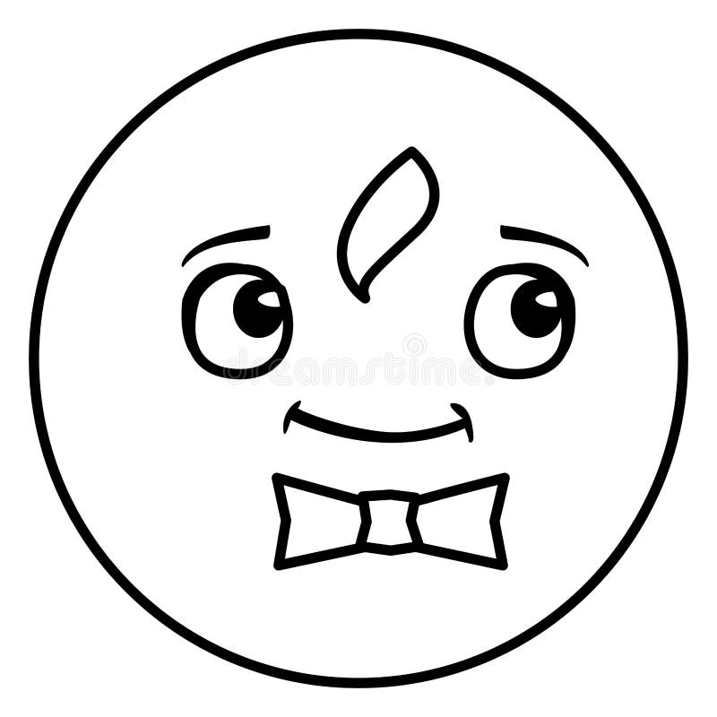 Meneer Emoticon. Meneer Icon Met Snor En Monocle. Vector Illustratie ...