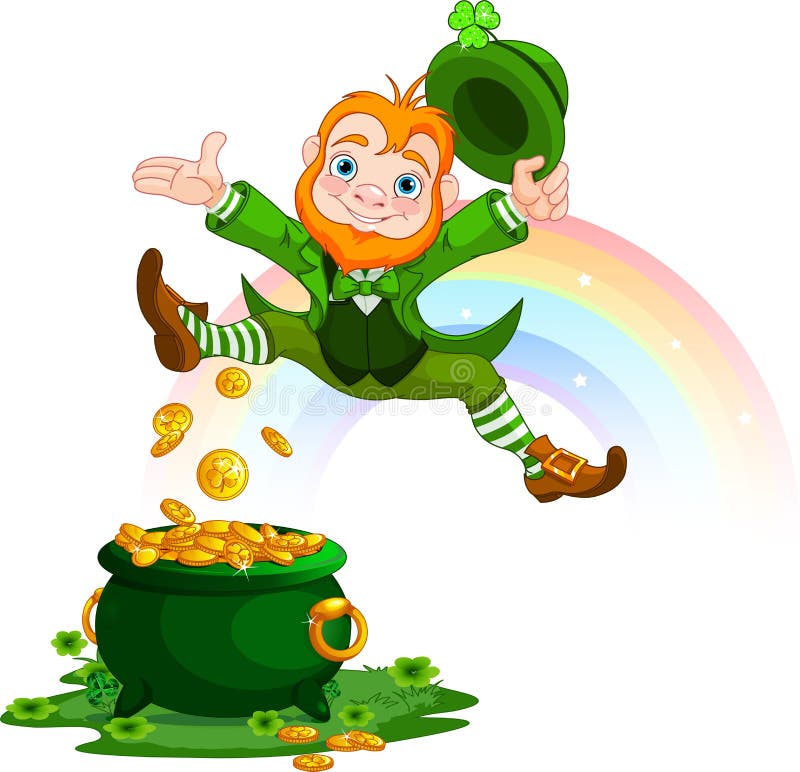 St. Patrick De Gelukkige Dansende Kabouter Van De Dag Vector ...