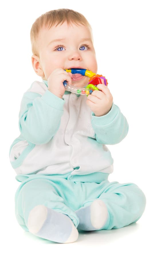 Gelukkige Mooie Baby, Het Zitten Stock Foto - Image of lachen, vreugde ...