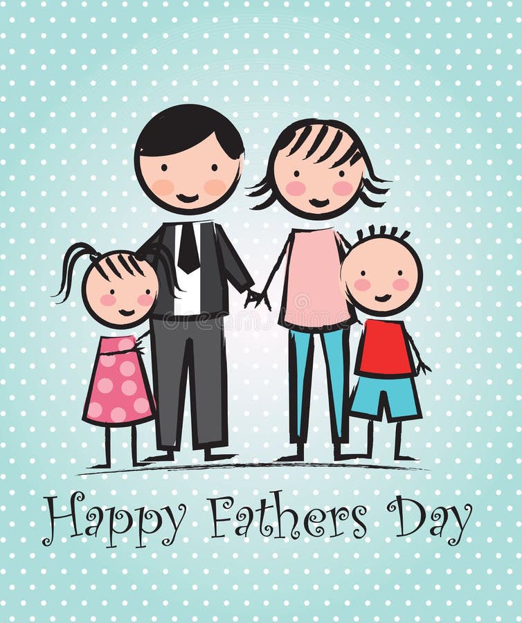 Gelukkige Vadersdag vector illustratie. Illustration of beeldverhaal ...