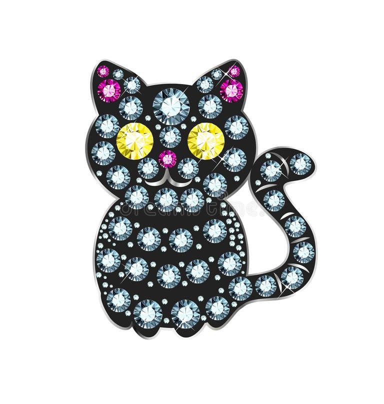 Cat Diamond Necklace Stock Illustrations – 121 Cat Diamond Necklace ...