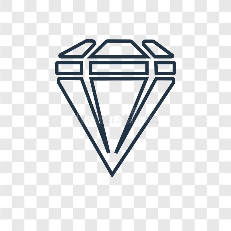 Gems Concept Vector Linear Icon Isolated on Transparent Background ...