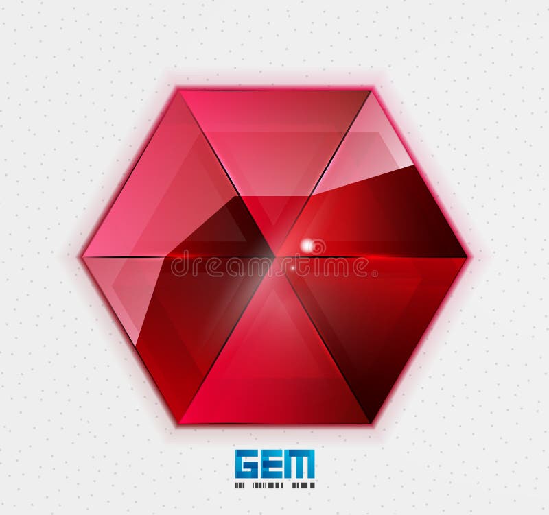 Red gem design template stock vector. Illustration of decorative - 29967843